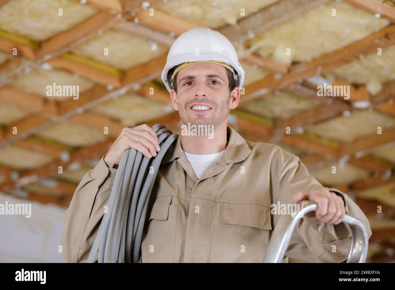 Male electrical worker repairs hi-res stock photography and images - Alamy