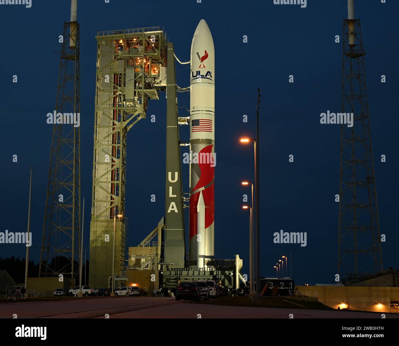 A United Launch Alliance (ULA) Vulcan rocket is prepared for its maiden ...