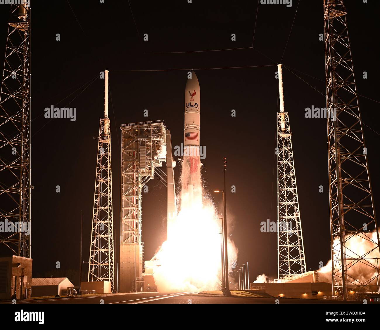 A United Launch Alliance (ULA) Vulcan rocket launches at 2:18 AM on its ...