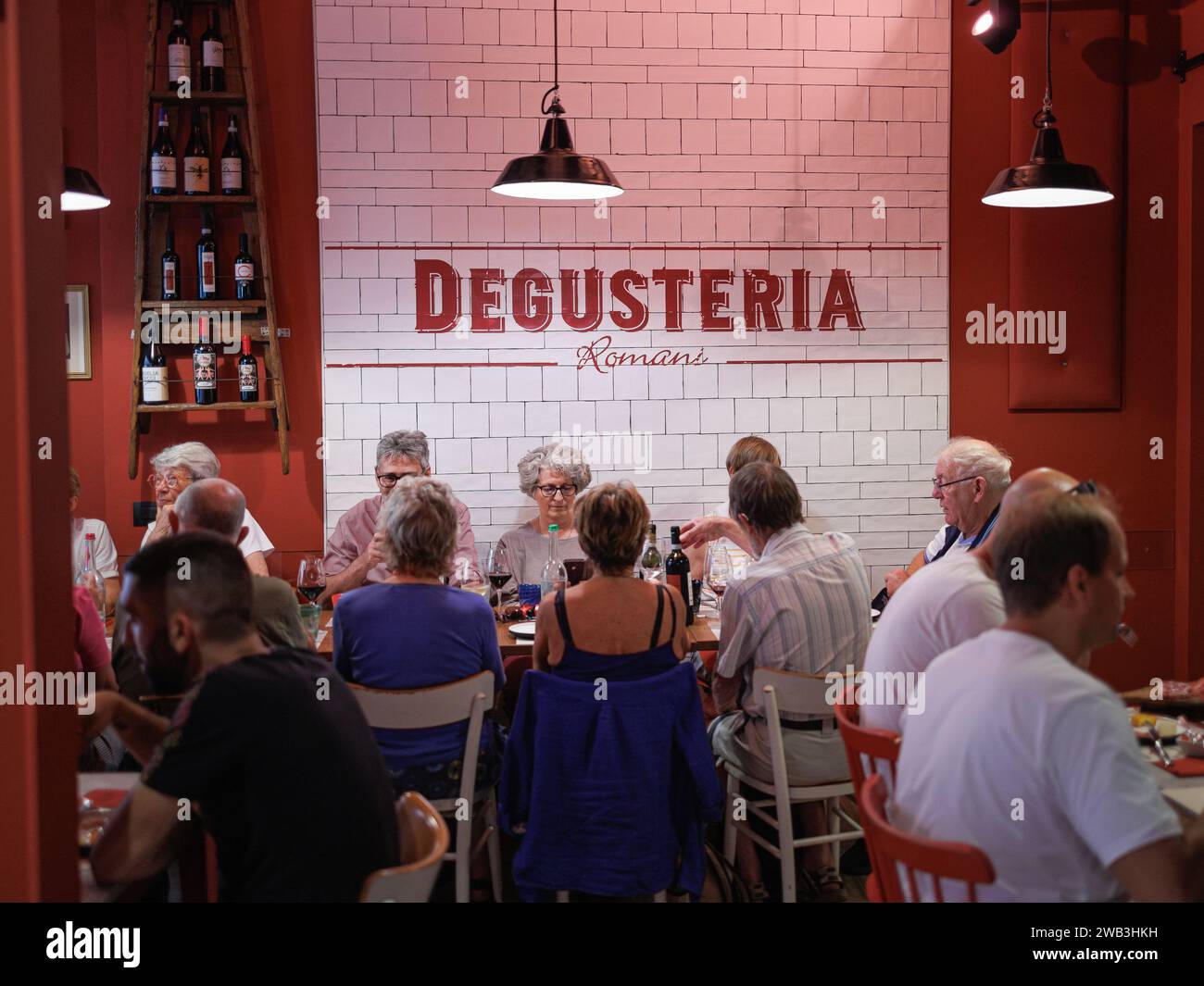 Interior of a Typical Restaurant in Parma with People Tasting Typical ...