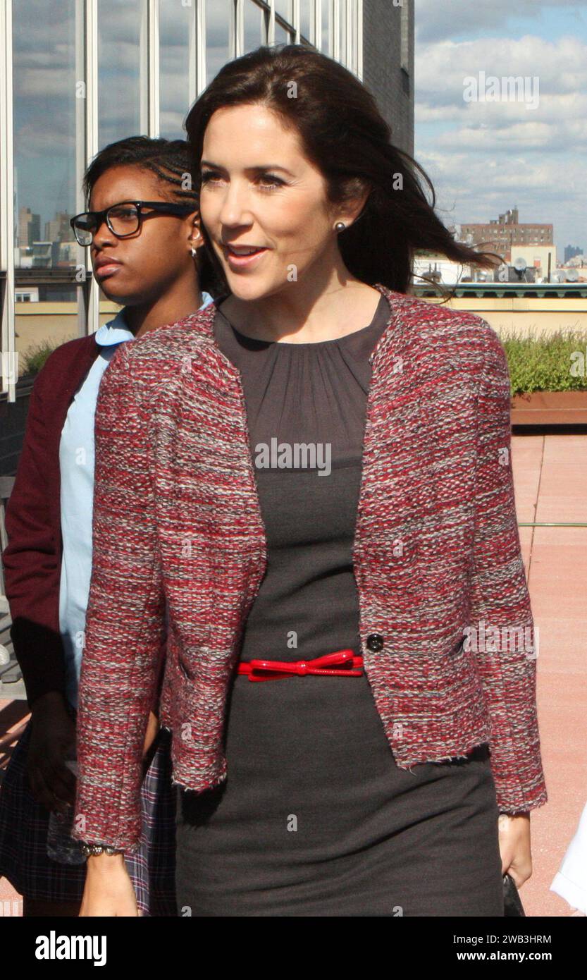 HRH Crown Princess Mary of Denmark touring the rooftop garden during ...