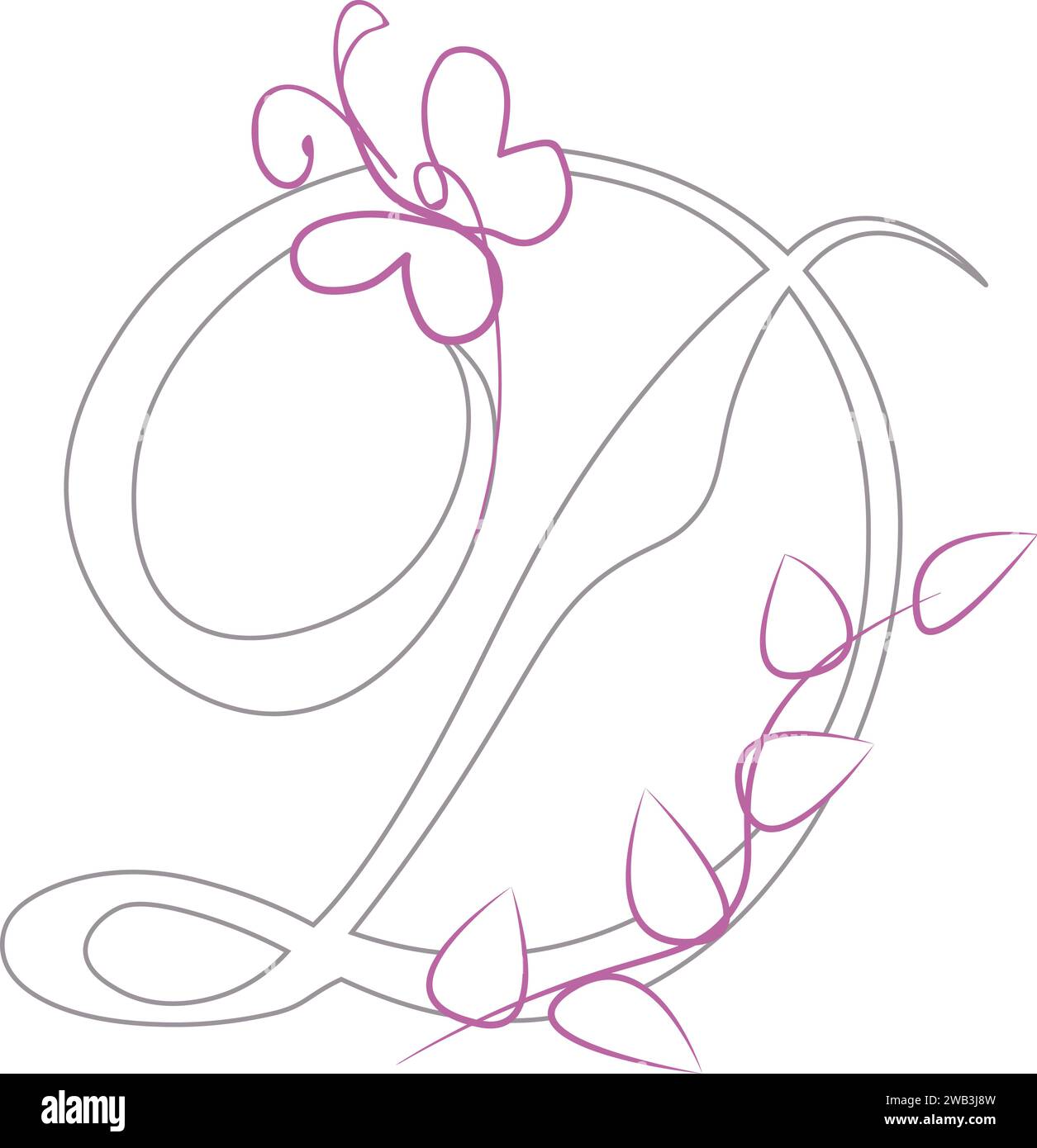 Beautiful isolated monogram with capital letter D designed on ...