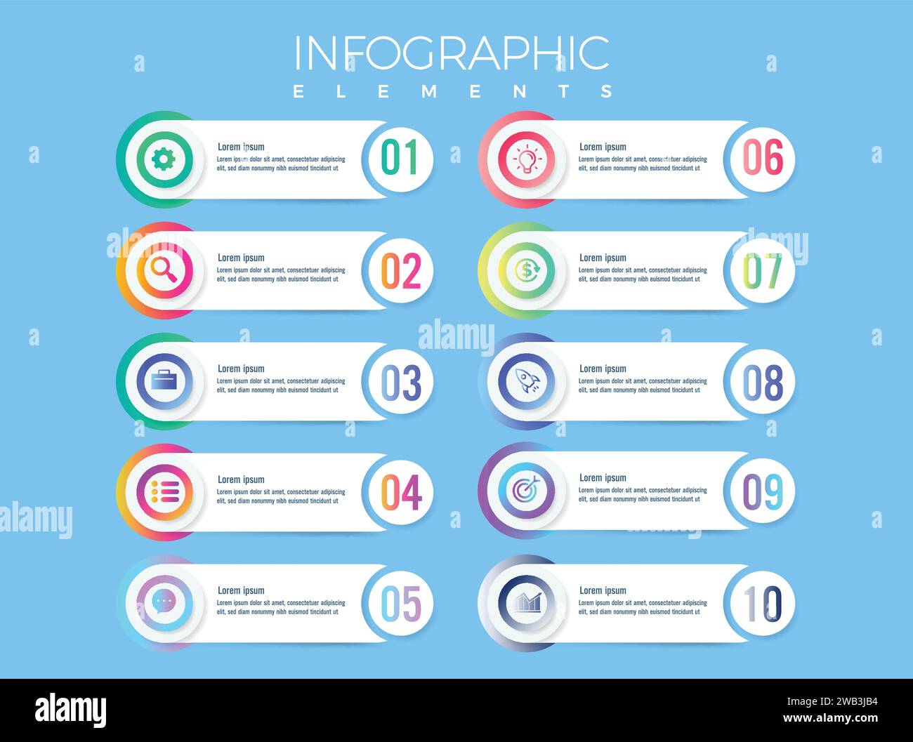1 to 10 elements infographic Stock Vector Image & Art - Alamy