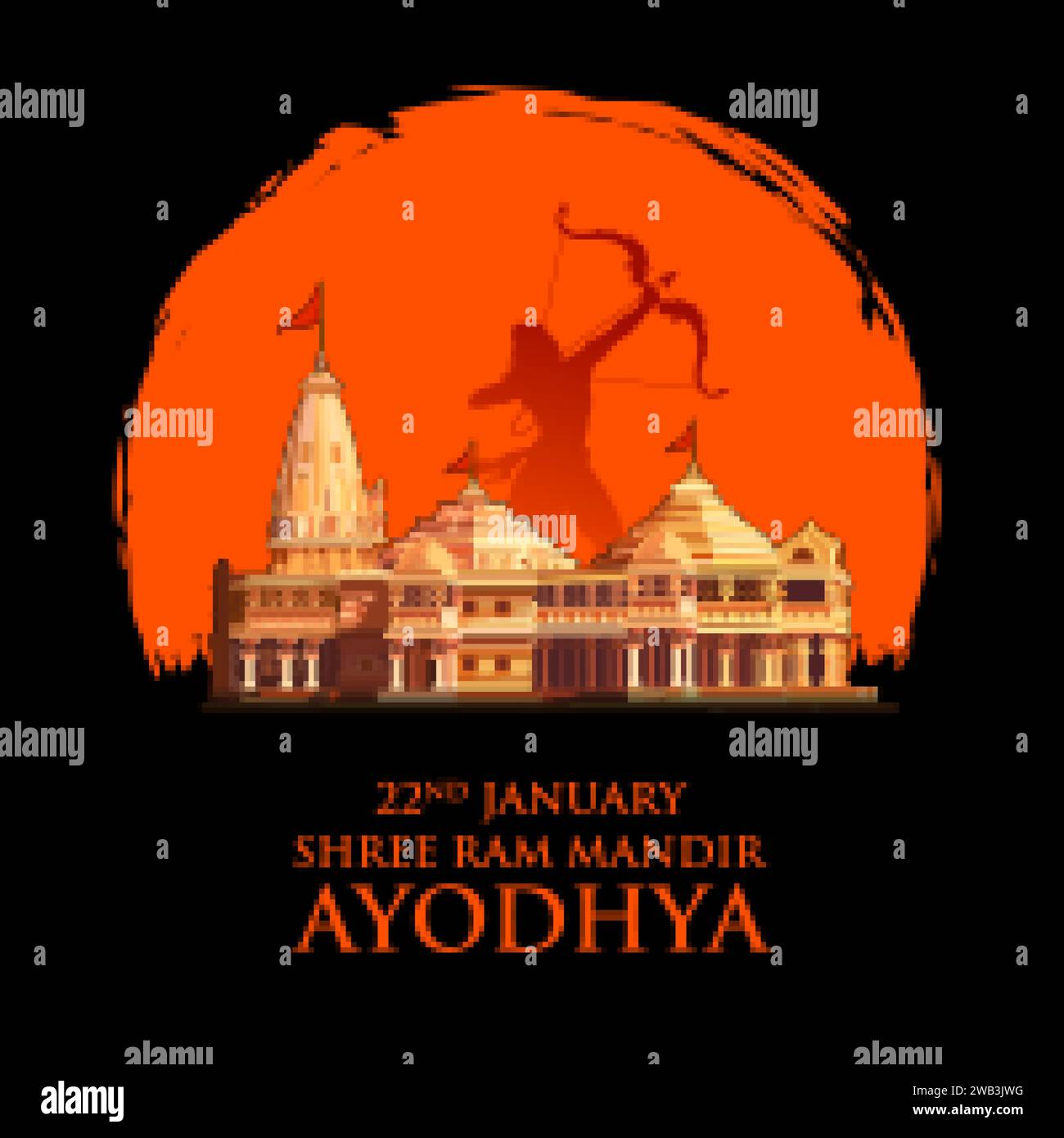 illustration of religious background of Shri Ram Janmbhoomi Teerth Kshetra Ram Mandir Temple in ...