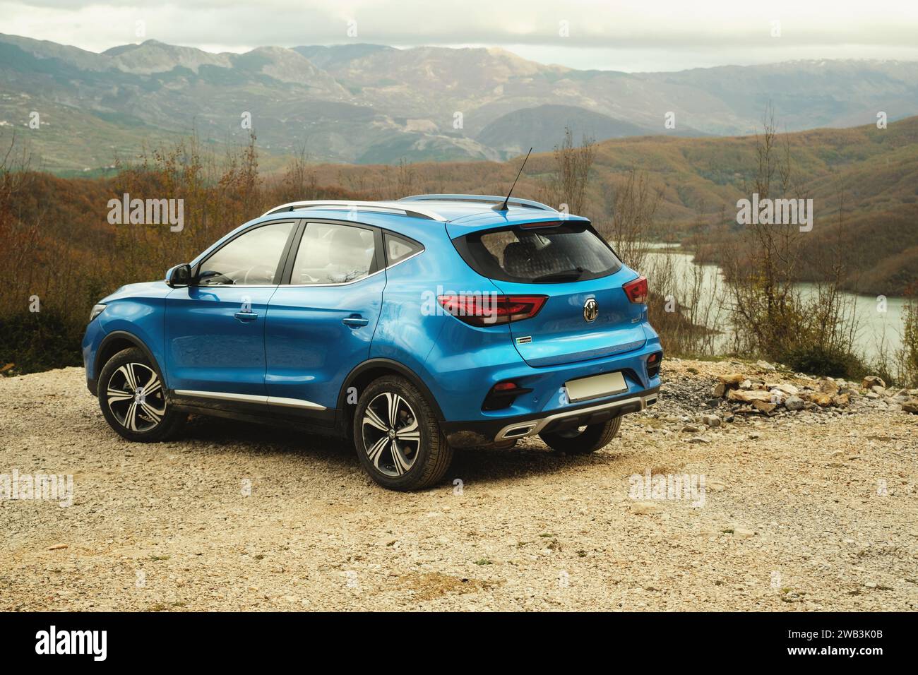 Tirana, Albania - November 30, 2023: A photograph of the rear view with ...