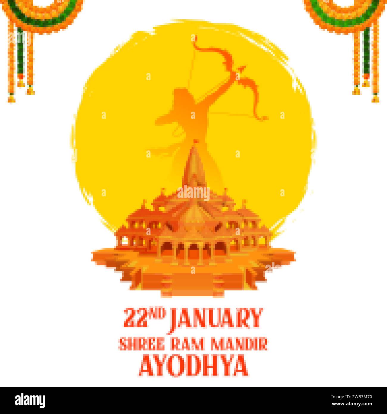 illustration of religious background of Shri Ram Janmbhoomi Teerth Kshetra Ram Mandir Temple in ...