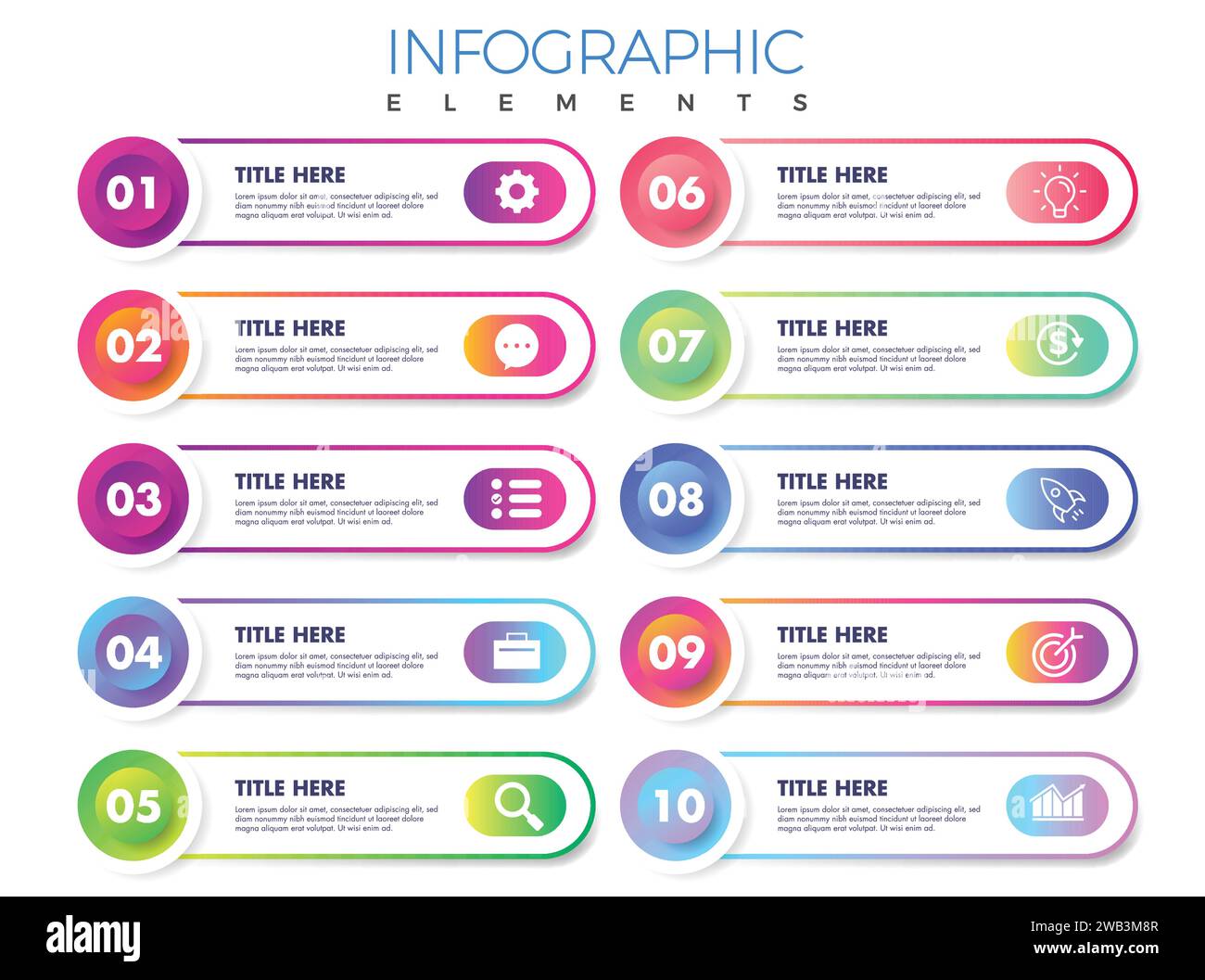 1 to 10 elements infographic Stock Vector Image & Art - Alamy
