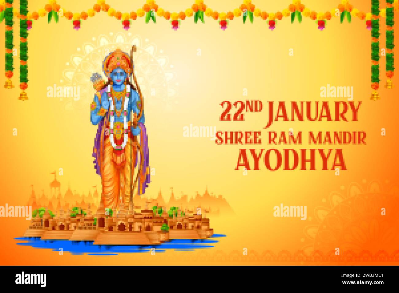 illustration of religious background of Shri Ram Janmbhoomi Teerth Kshetra Ram Mandir Temple in ...