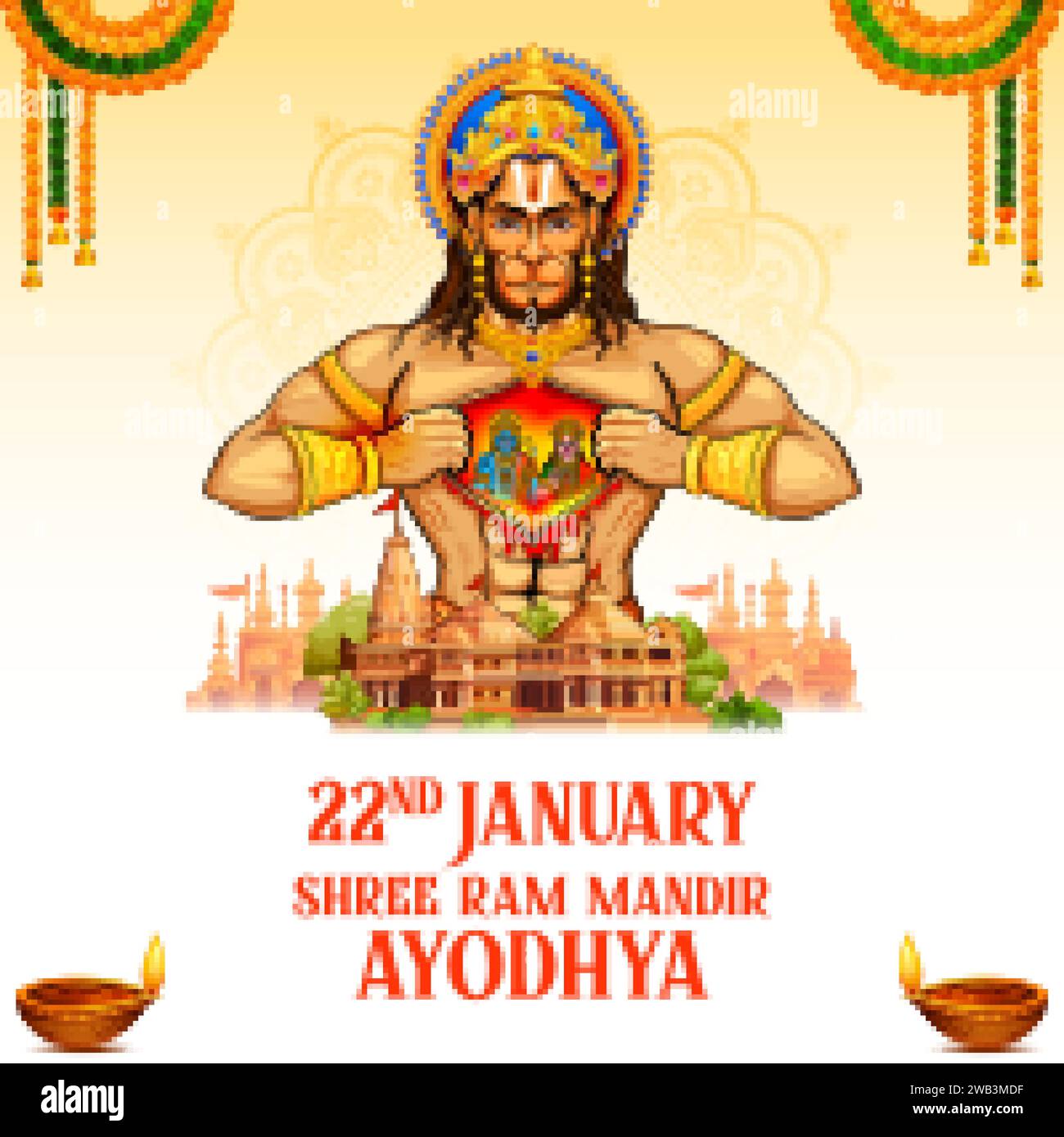 illustration of religious background of Shri Ram Janmbhoomi Teerth ...