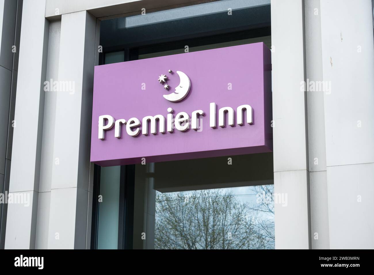Edinburgh, United Kingdom. 17 March 2017 : Premier Inn, Logo sign from ...