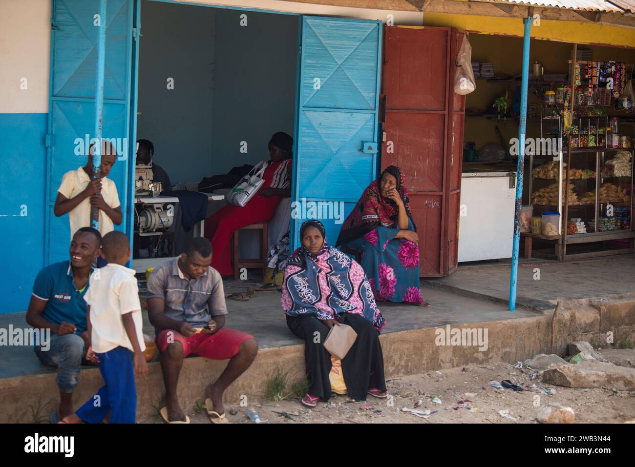 Zanzibar City, Tanzania - May 01,2022: Street view of the usual daily ...
