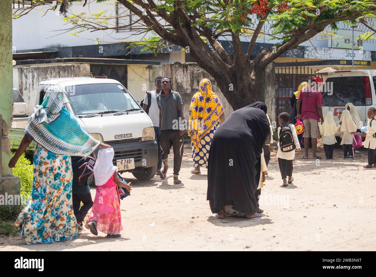 Zanzibar City, Tanzania - May 01,2022: Street view of the usual daily ...