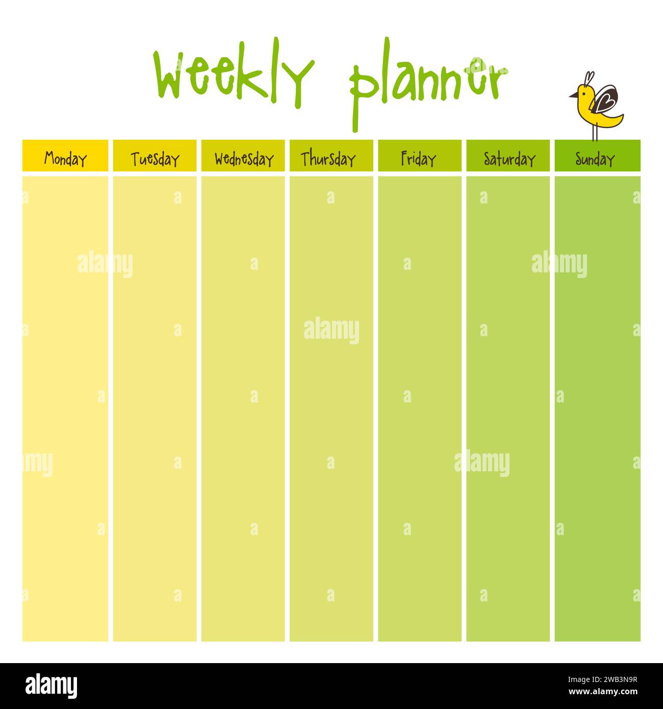 Weekly school Planner. Note paper, Notes, to do list. Organiser planner ...