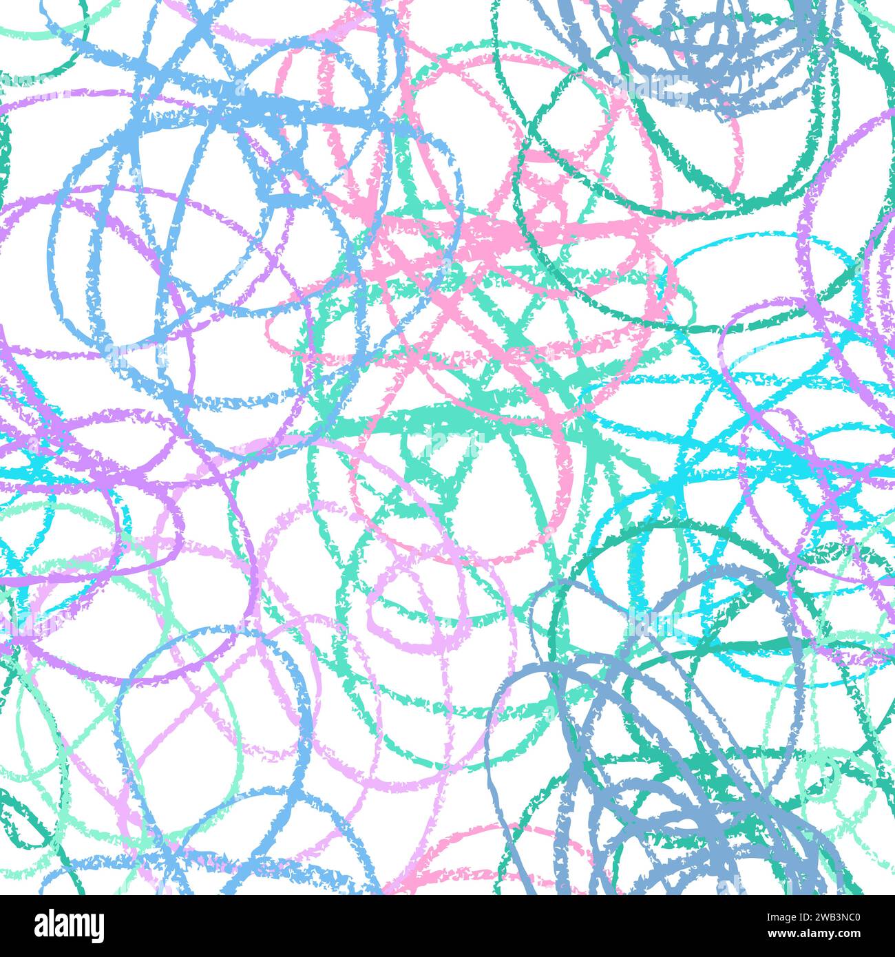 Hand drawn crayon line seamless pattern. Doodle design element. Texture ...