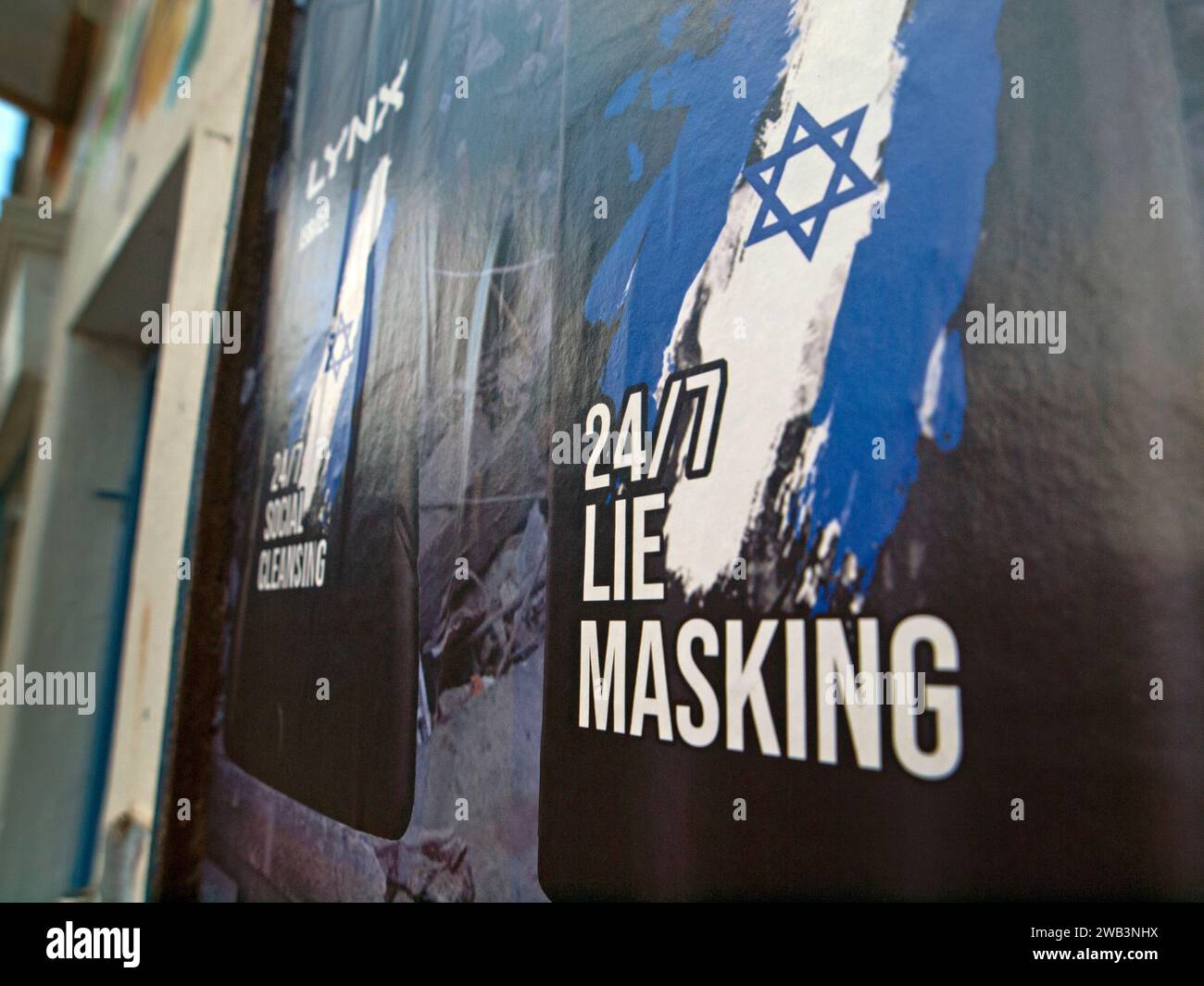 Anti-Israel posters on a notice board in Brighton Stock Photo - Alamy