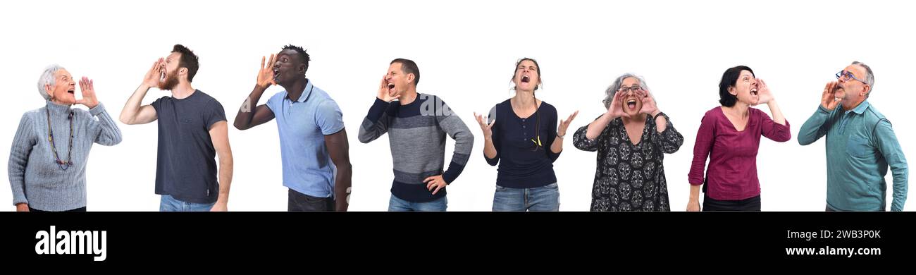 Group of people shouting hi-res stock photography and images - Alamy