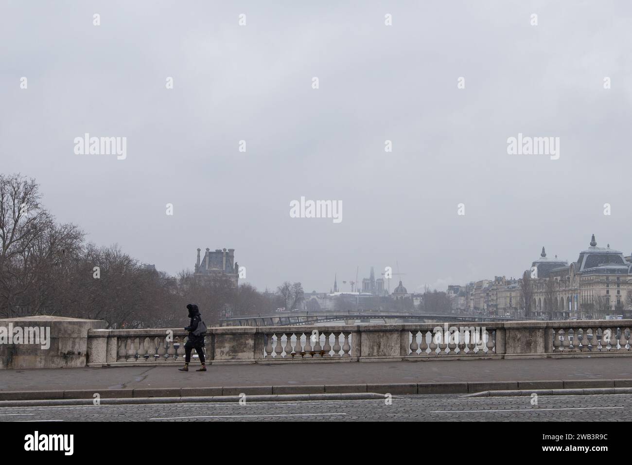 January 8, 2024: Paris, France. The wave of extreme cold, which is felt ...