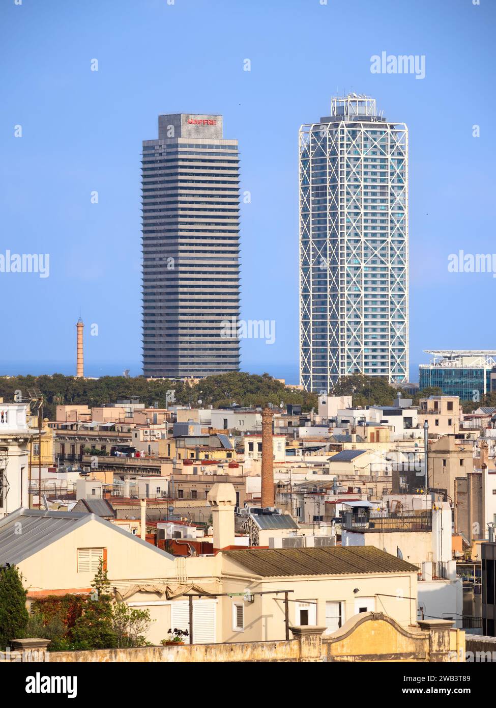 Barcelona, Spain - October 7, 2023: High-rise buildings of Mapfre ...