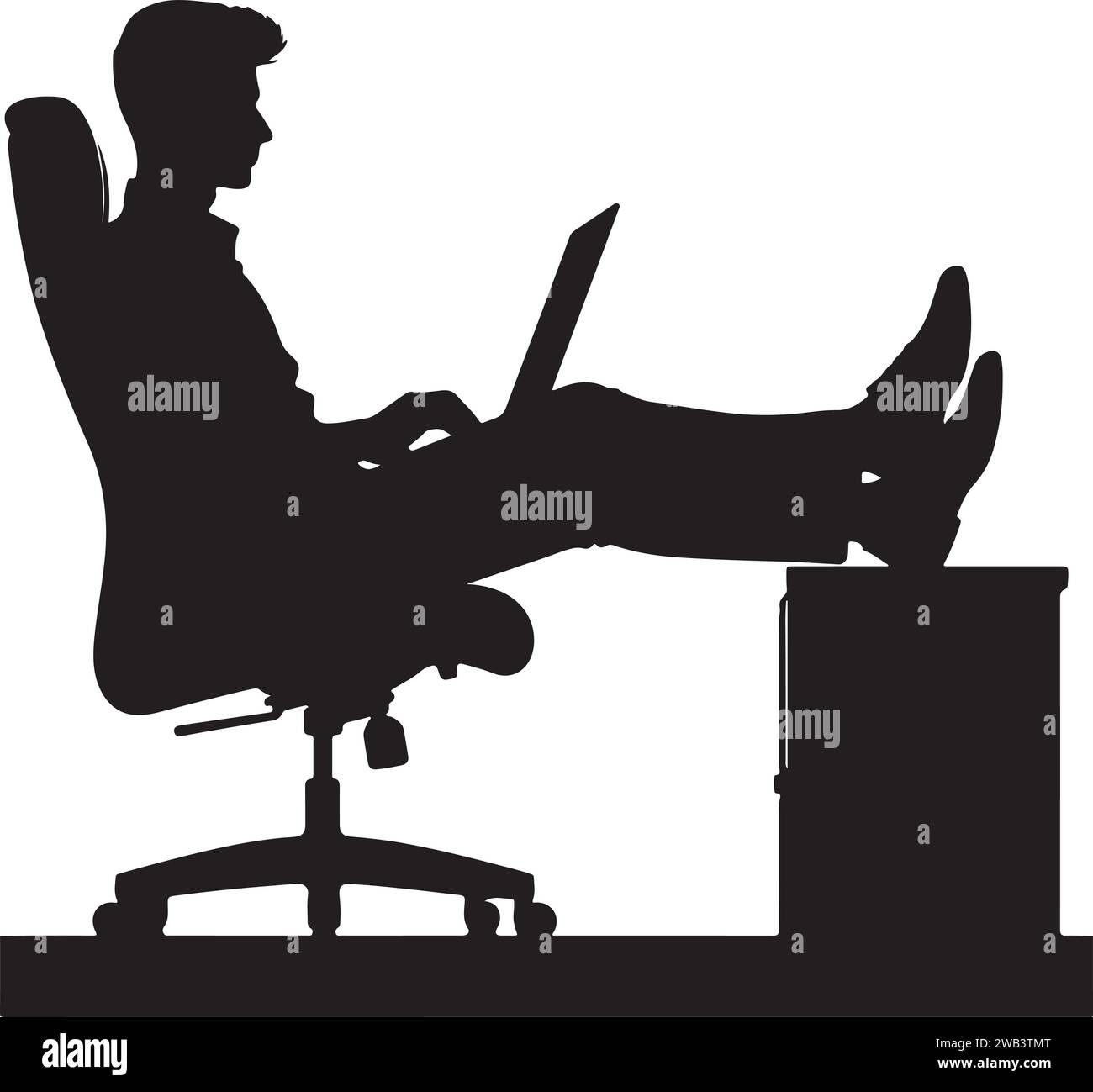 Illustration woman sitting on chair Black and White Stock Photos ...