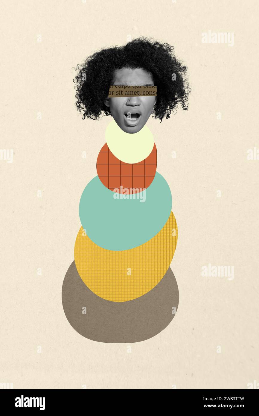 Poster collage image of weird strange man with covered eyes and weird ...