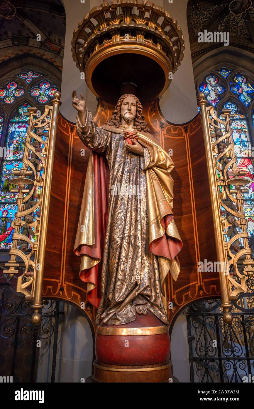 Constance, Germany - August 29, 2023: Statue of the heart of Jesus in ...