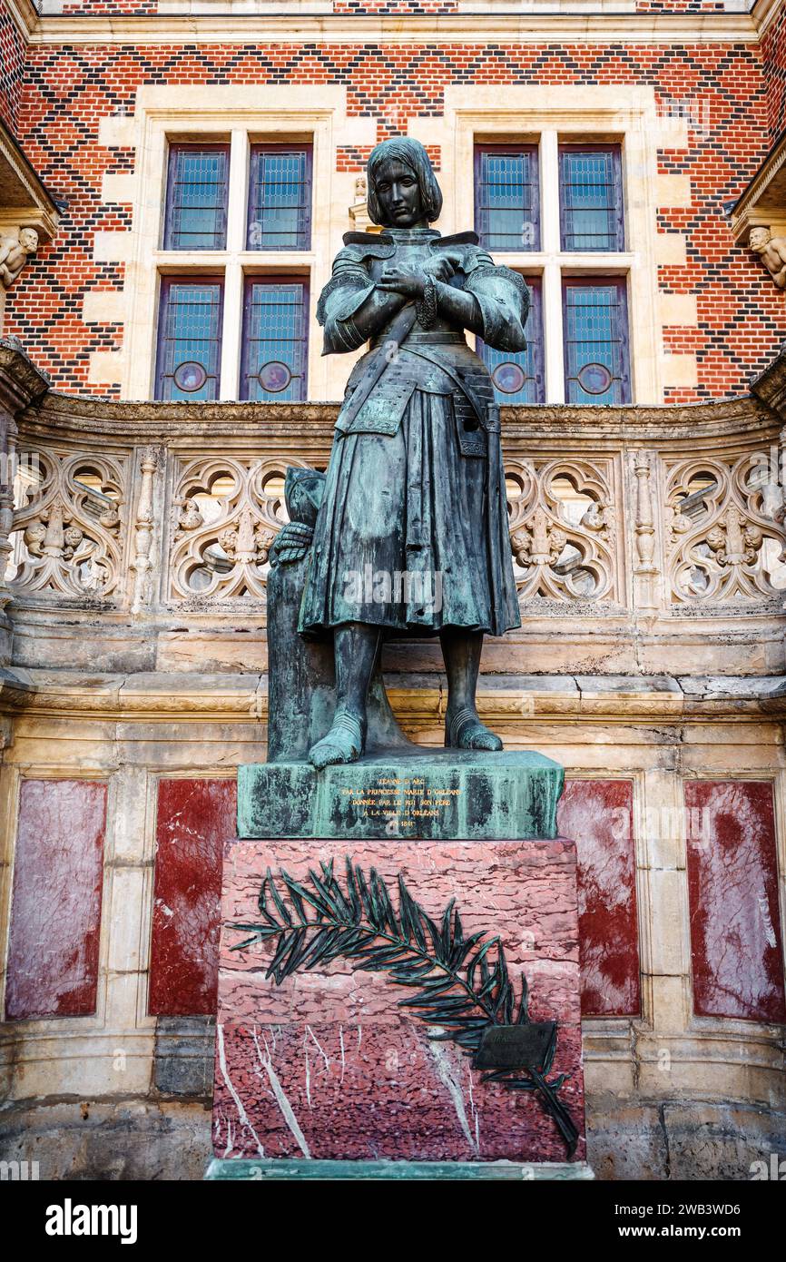 Orleans, France - August 10, 2023: Historical statue of saint Joan of ...