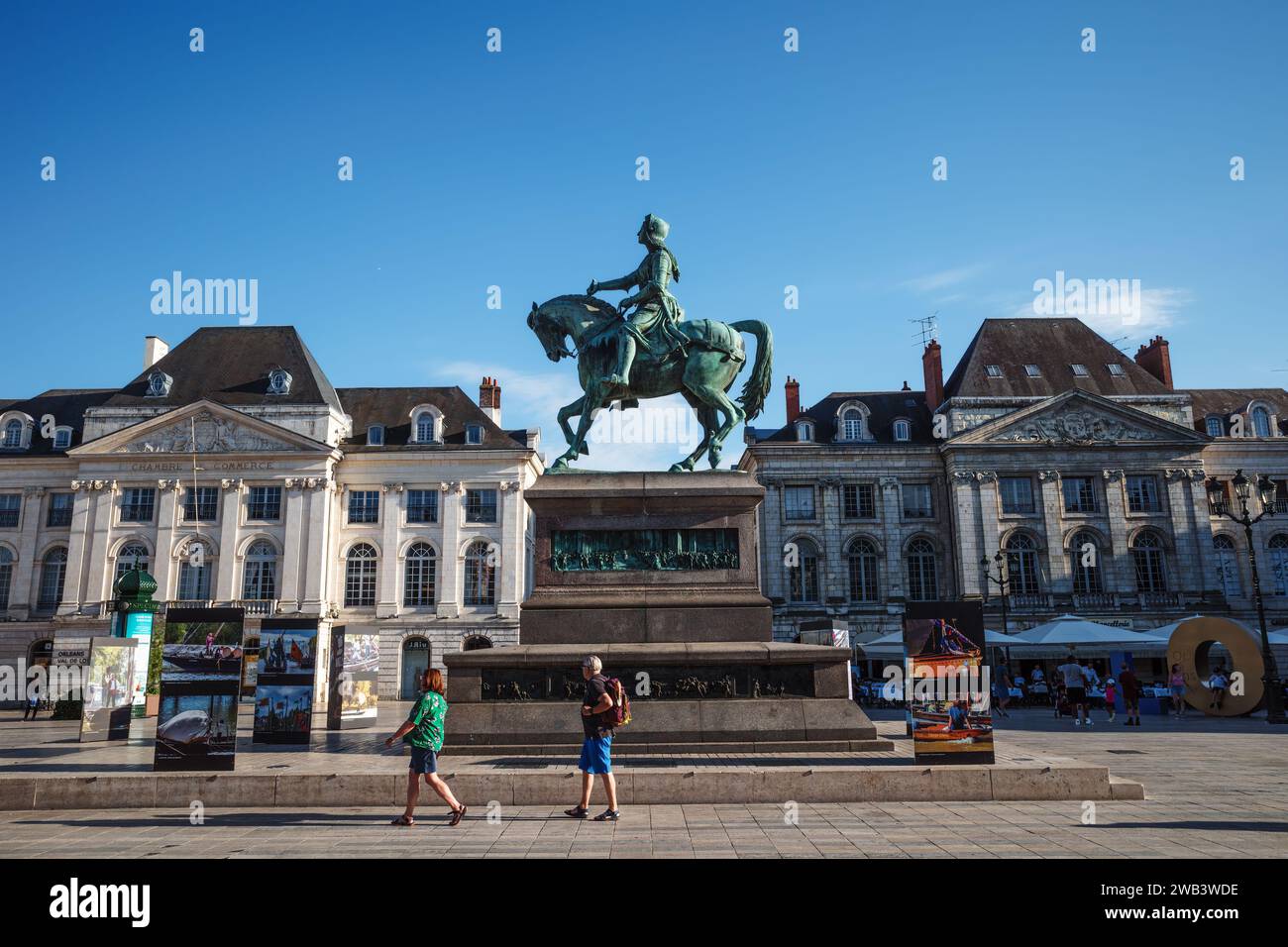 Orleans, France - August 10, 2023: Equestrian statue of saint Joan of Arc (Jeanne d'Arc ...