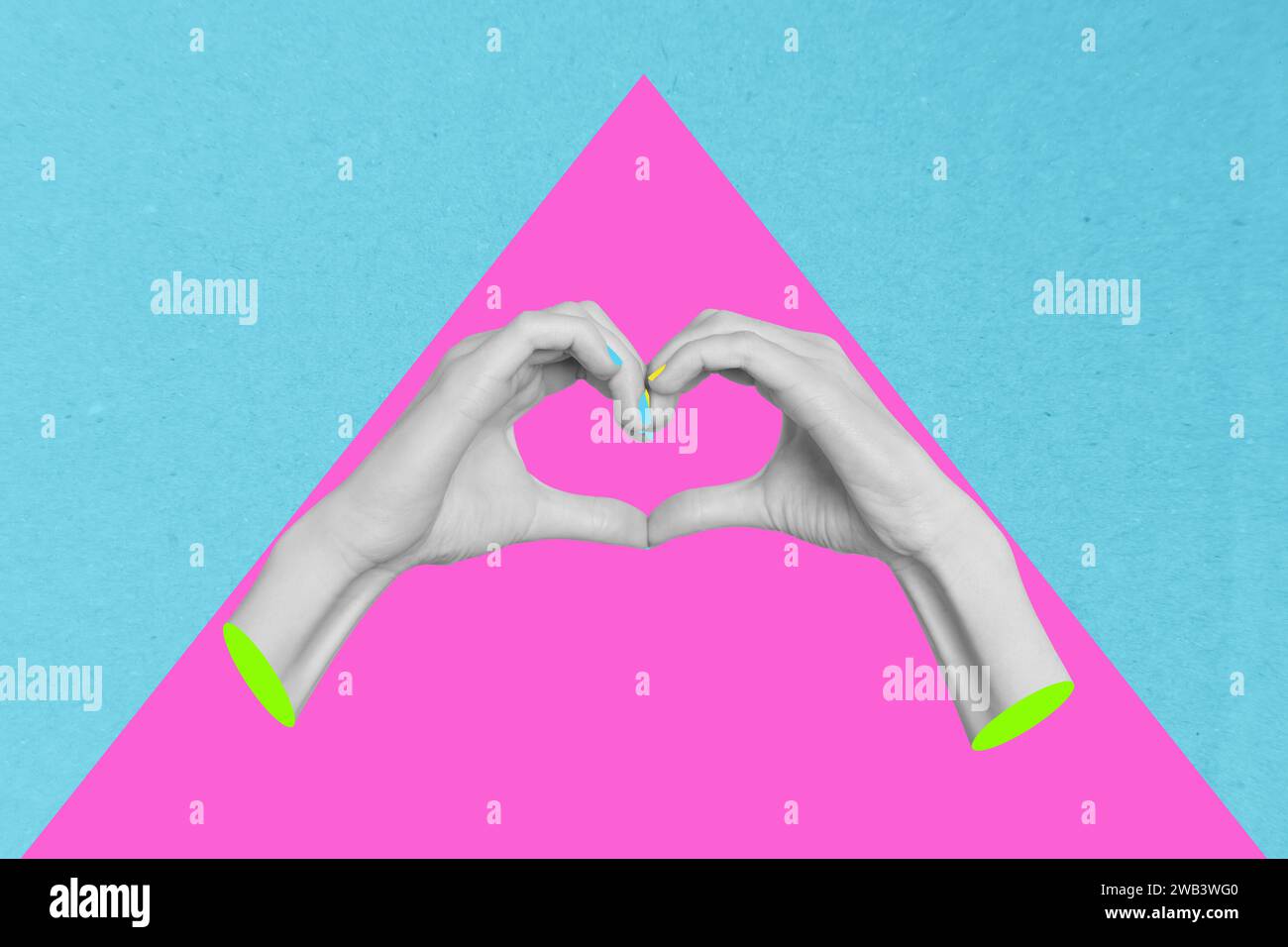 Horizontal exclusive minimal magazine photo collage of palms showing ...