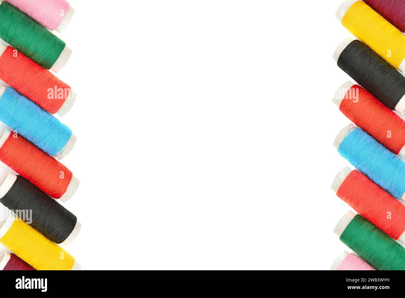 Colorful frame of sewing thread isolated on a white background. Free ...