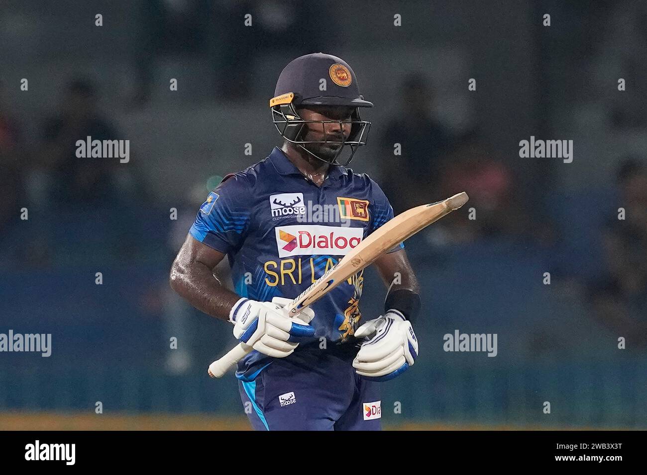 Sri Lanka's Janith Liyanage celebrates scoring fifty runs during the ...