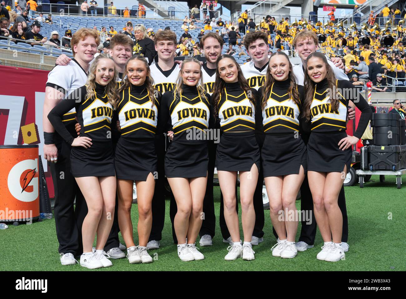 ORLANDO, FL - JANUARY 01: the Iowa Hawkeyes cheerleaders pose for a ...