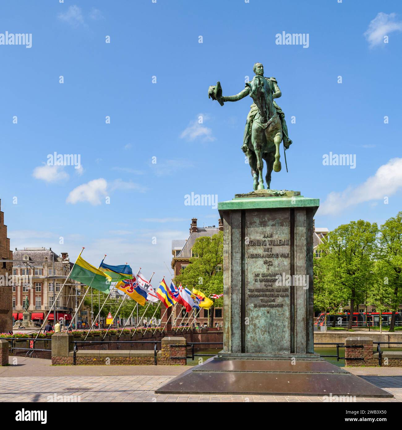 THE HAGUE, THE NETHERLANDS - 21 MAY 2021: The equestrian statue of King ...