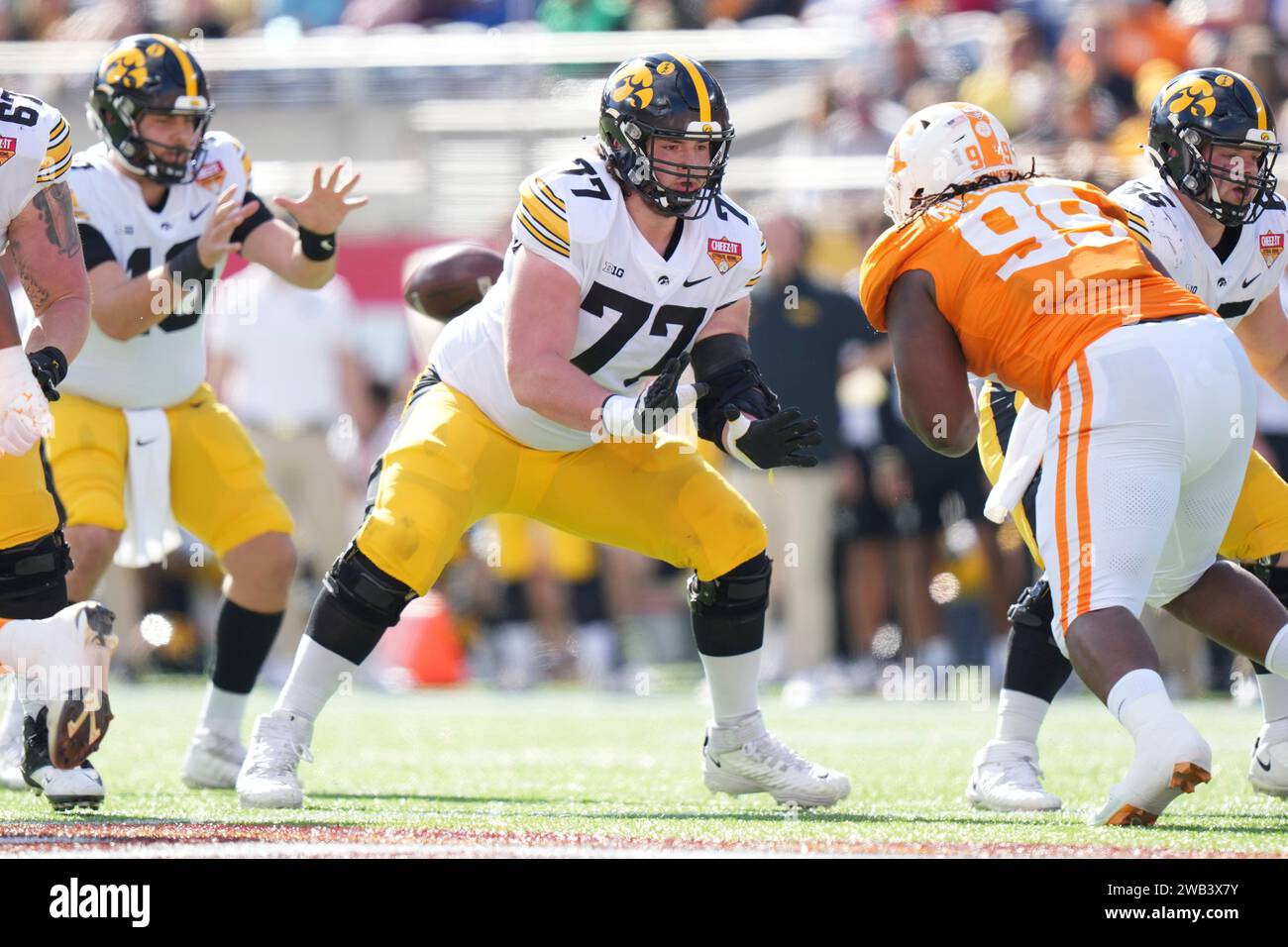 ORLANDO, FL - JANUARY 01: Iowa Hawkeyes offensive lineman Connor Colby ...