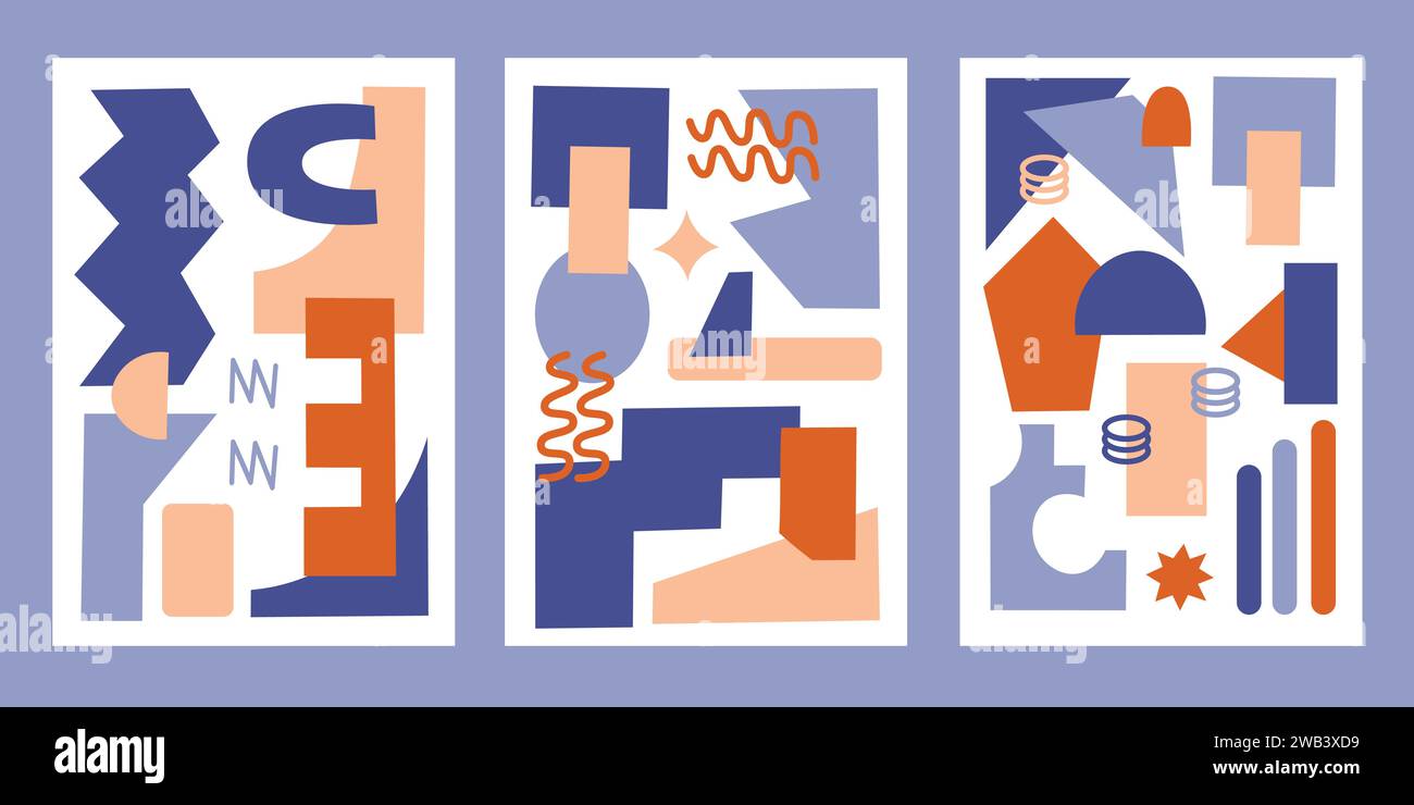 Set of geometric shapes. Abstract background shapes with brutalism style. Geometric posters ...