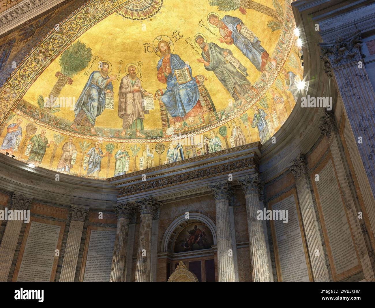 Mosaic, of Jesus Christ in glory, above the altar in the east end apse ...