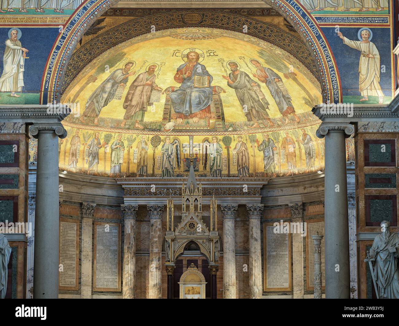 Mosaic, of Jesus Christ in glory, above the altar in the east end apse ...