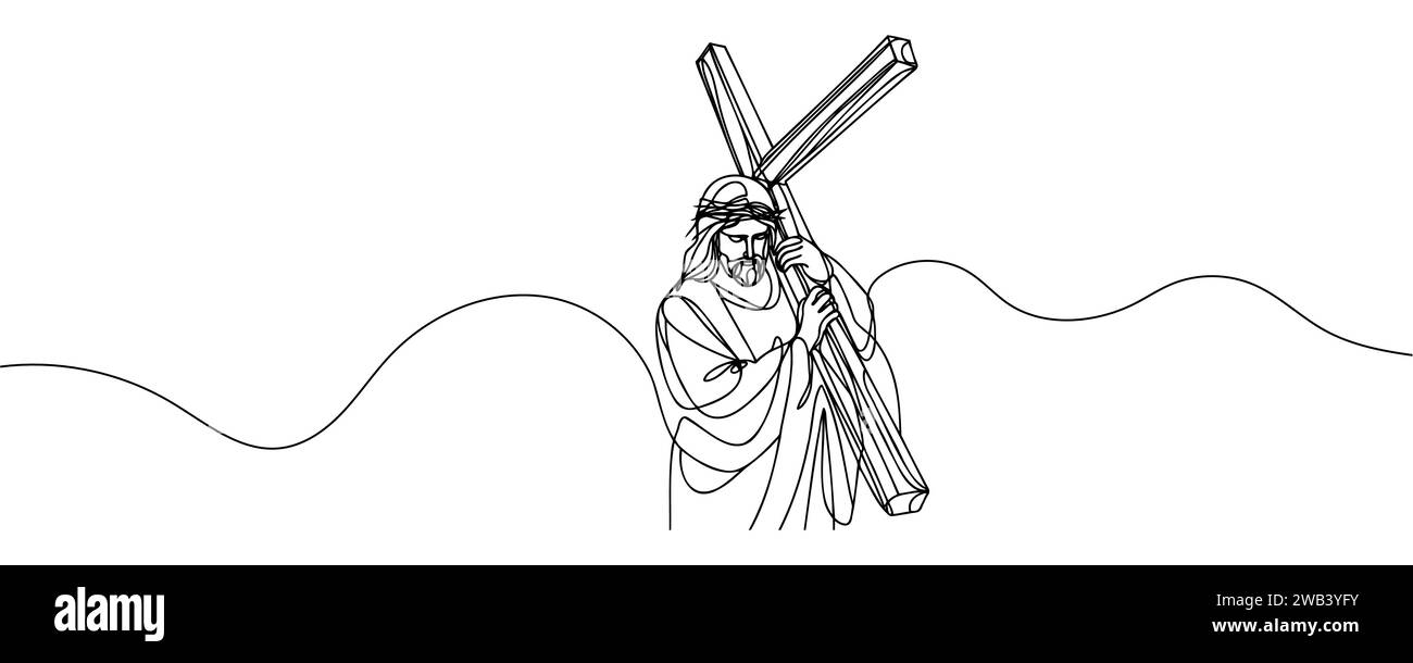 Jesus Carrying Cross Silhouette Stock Illustrations 26 Jesus Carrying
