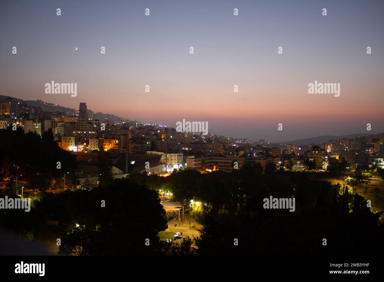 Nablus, Palestine, at night Stock Photo - Alamy