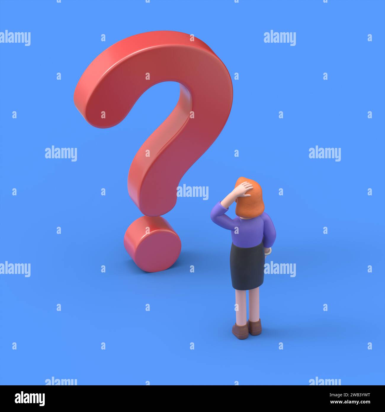 Problem and solution concept.3D illustration of Asian man Felix.3D ...