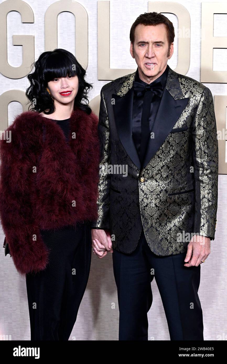 Nicolas Cage mit Ehefrau Riko Shibata bei der Verleihung der 81. Golden ...