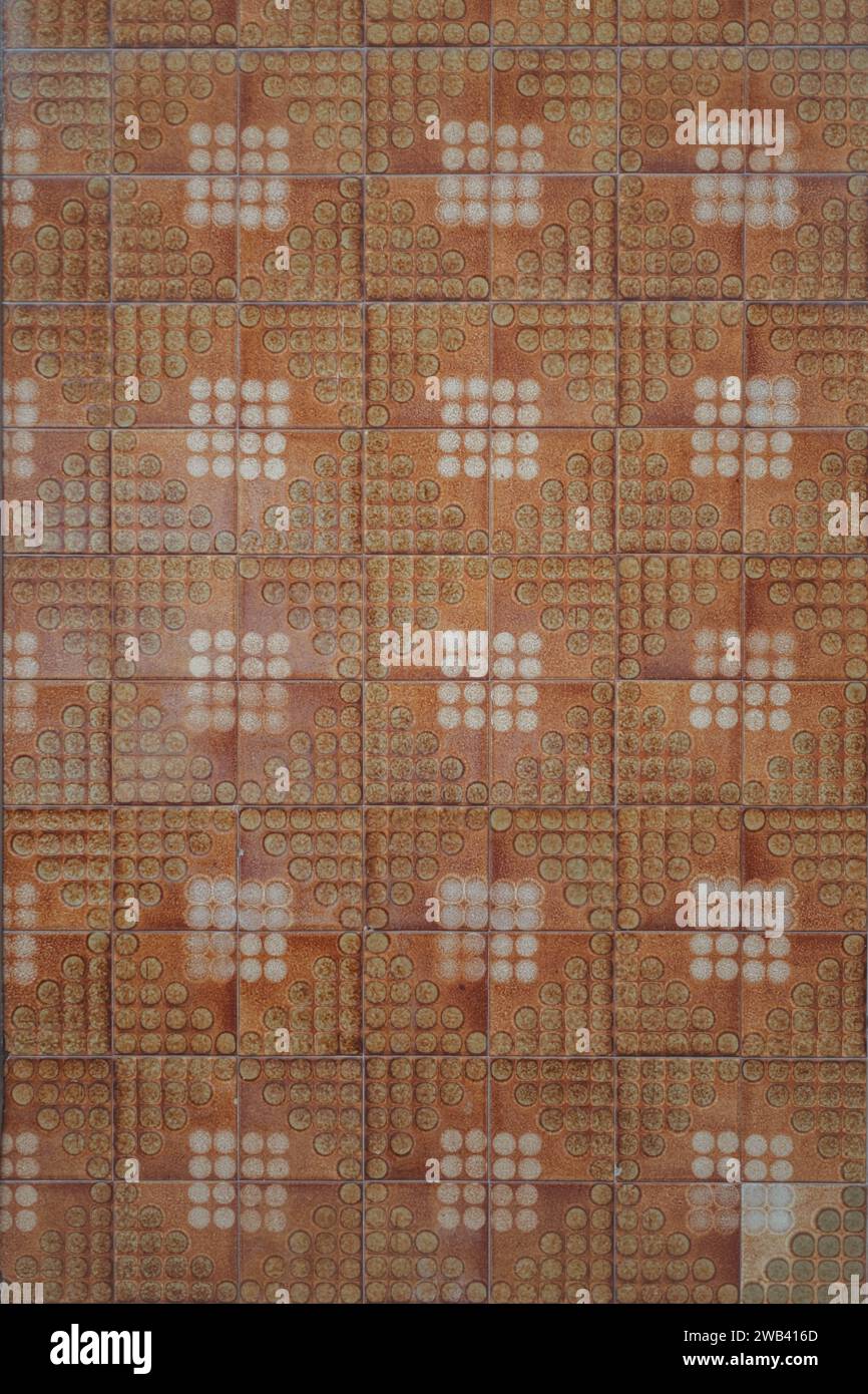 This is a stock photo of a red and brown mosaic tile pattern Stock ...