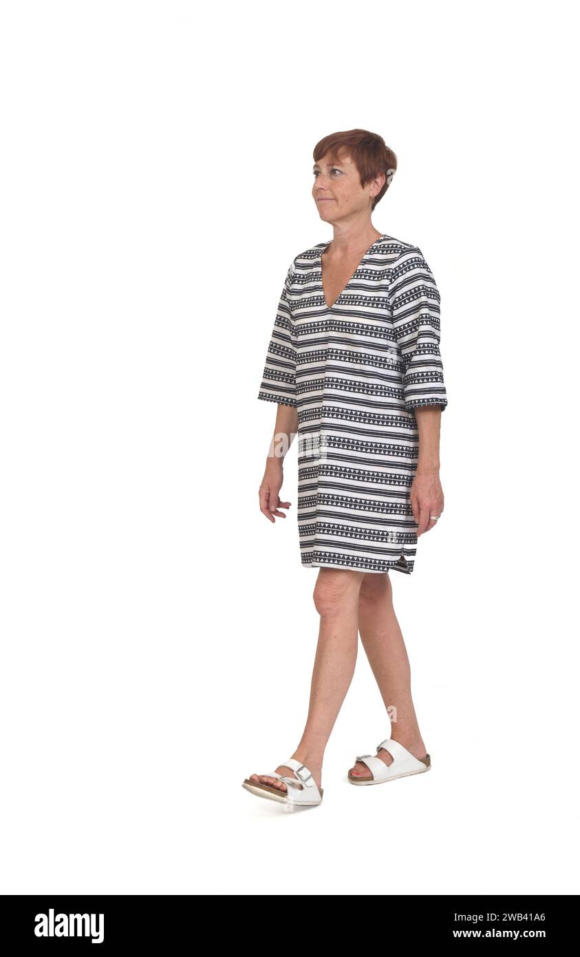 woman walking on white background Stock Photo - Alamy