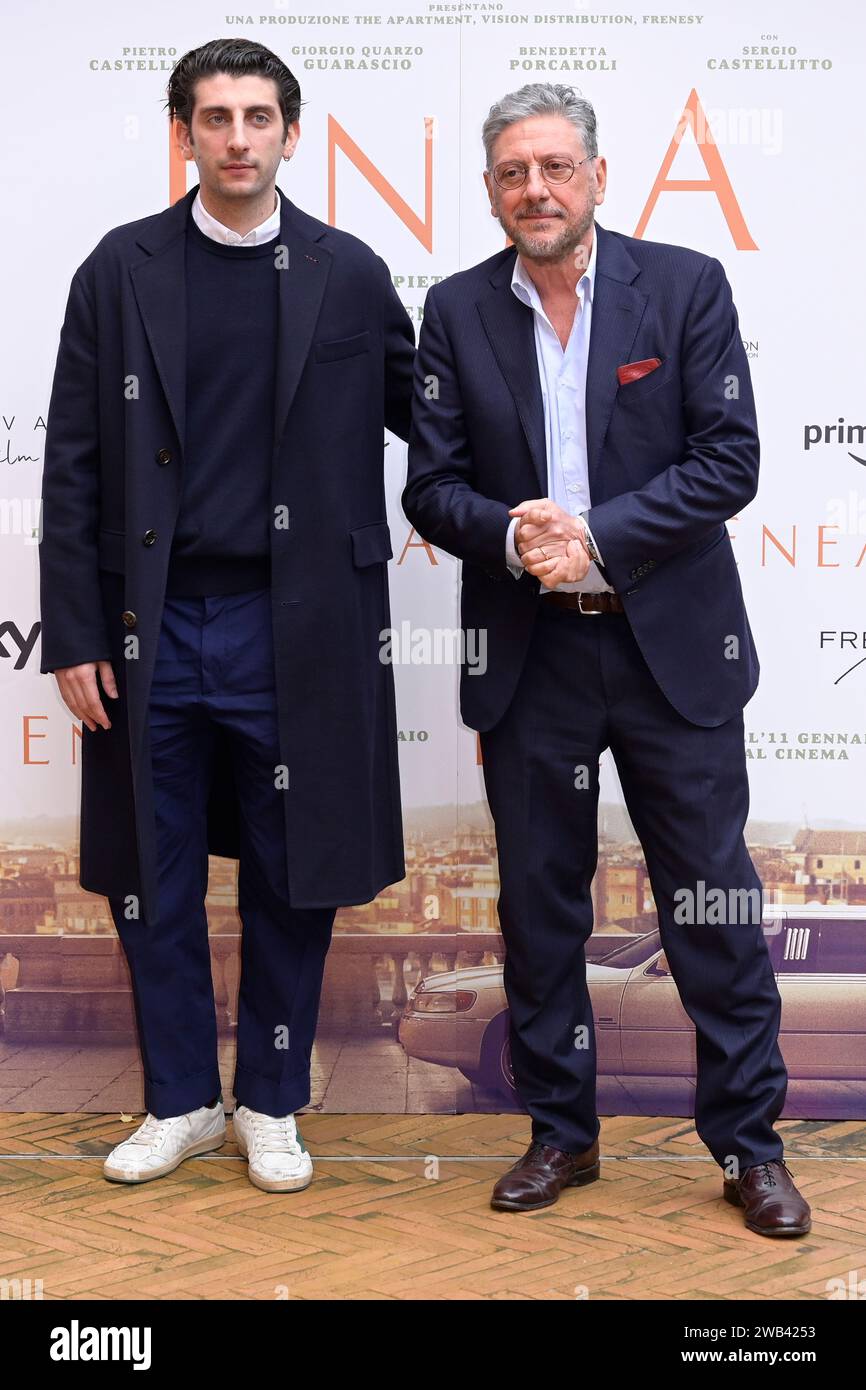 Rome, Italy. 08th Jan, 2024. Pietro Castellitto (l) and Sergio ...