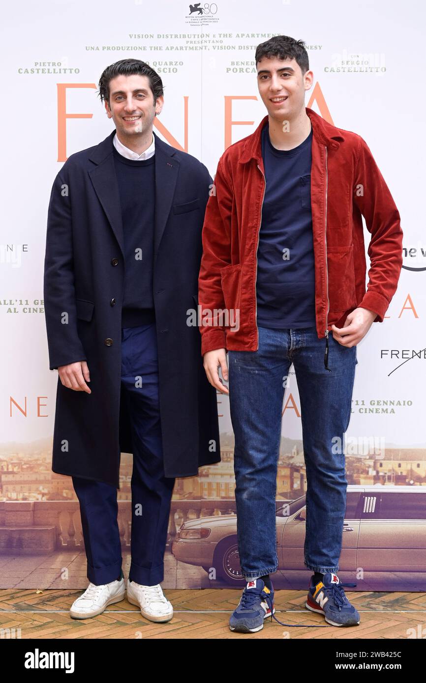 Rome, Italy. 08th Jan, 2024. Pietro Castellitto (l) and Cesare ...
