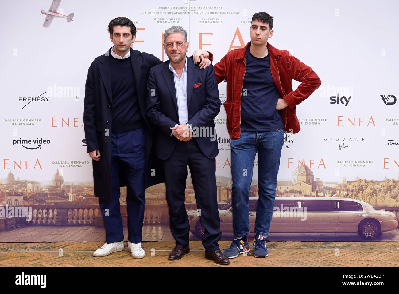 Rome, Italy. 08th Jan, 2024. Pietro Castellitto (l), Sergio Castellitto ...
