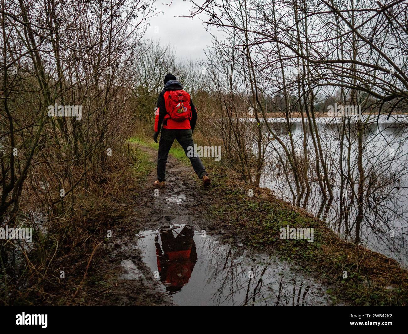 Utrecht, Netherlands. 06th Jan, 2024. A man is seen trying to cross a ...