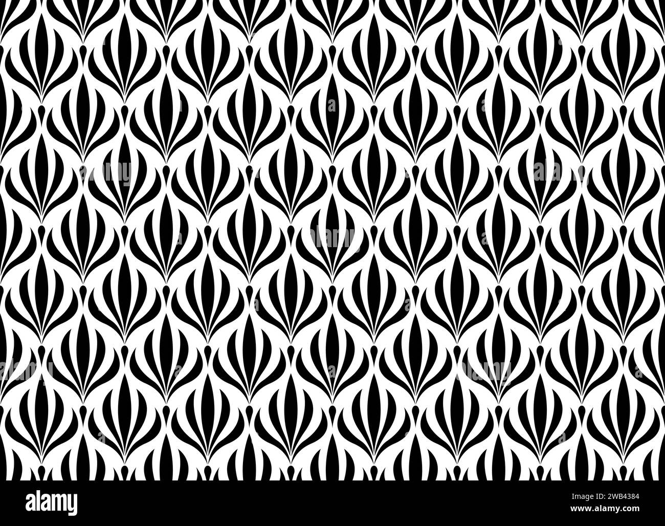Floral Seamless Pattern Retro Stylish Geometric Texture Background With Art Nouveau Tiles