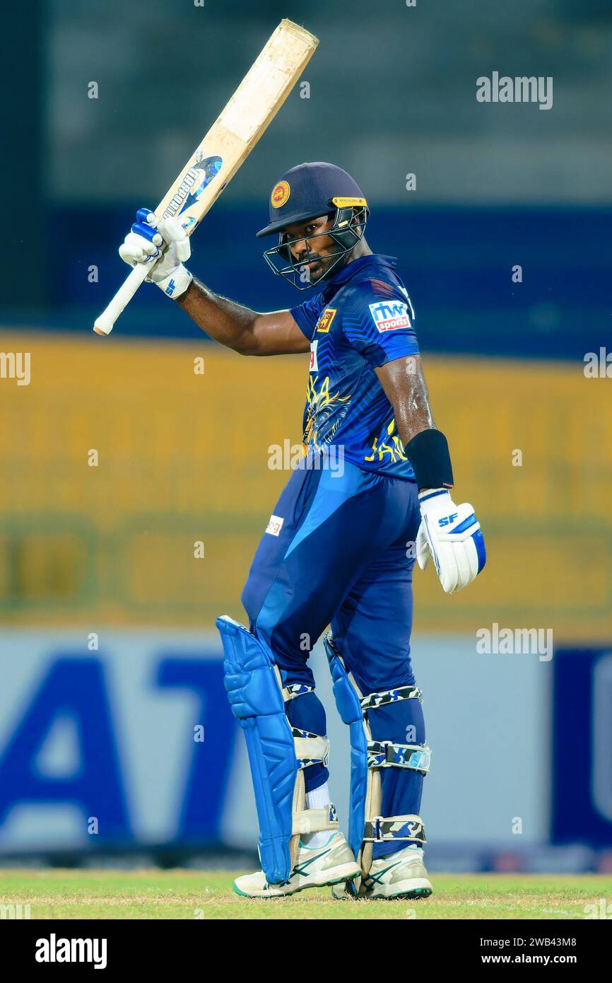 Colombo, Sri Lanka. 08th January 2024. Sri Lanka's Janith Liyanage ...