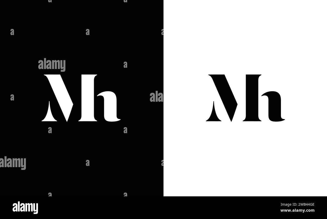 MH initials monogram letter text alphabet logo design Stock Vector ...