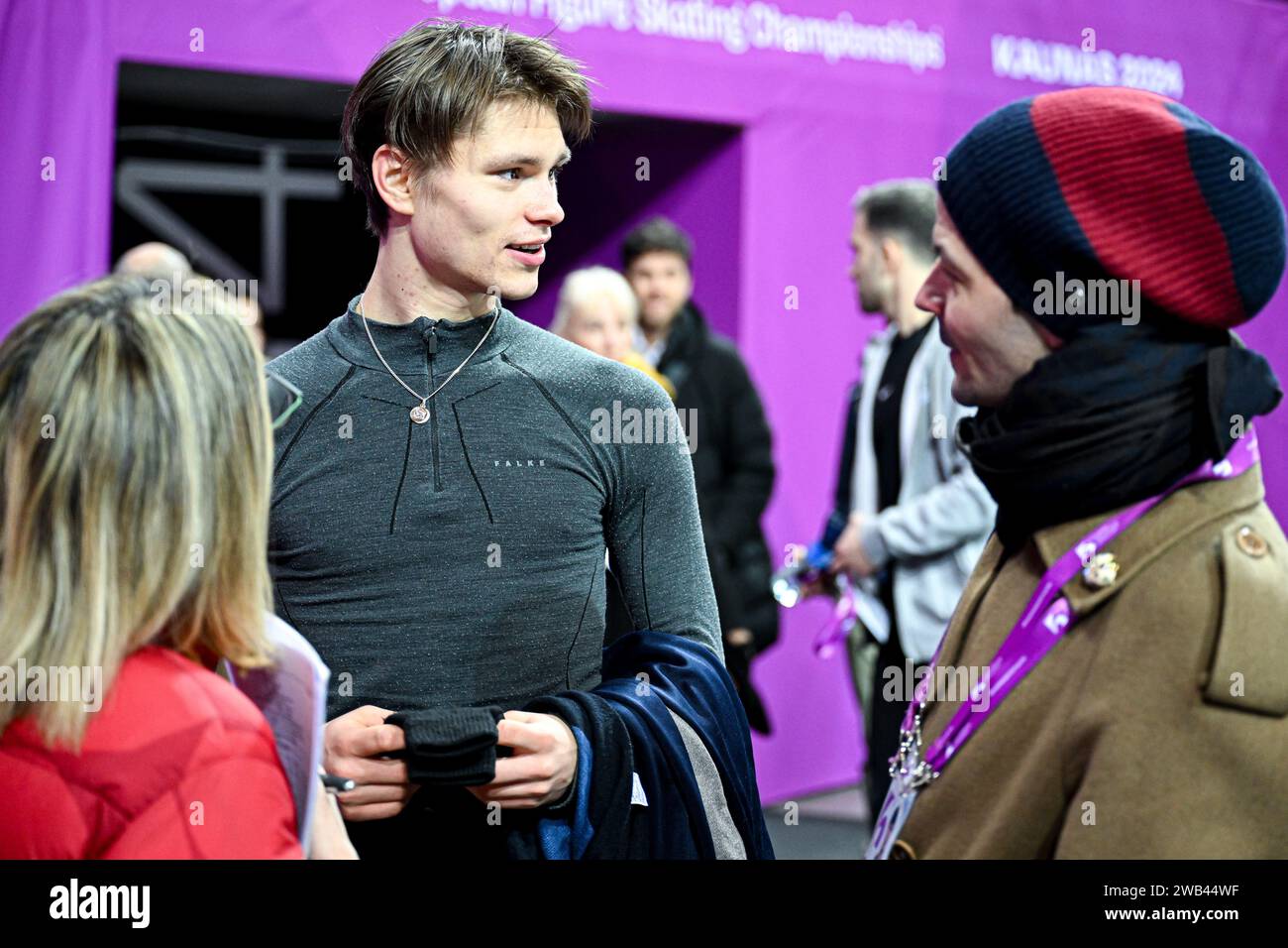 Deniss VASILJEVS (LAT), during Men Practice, at the ISU European Figure ...